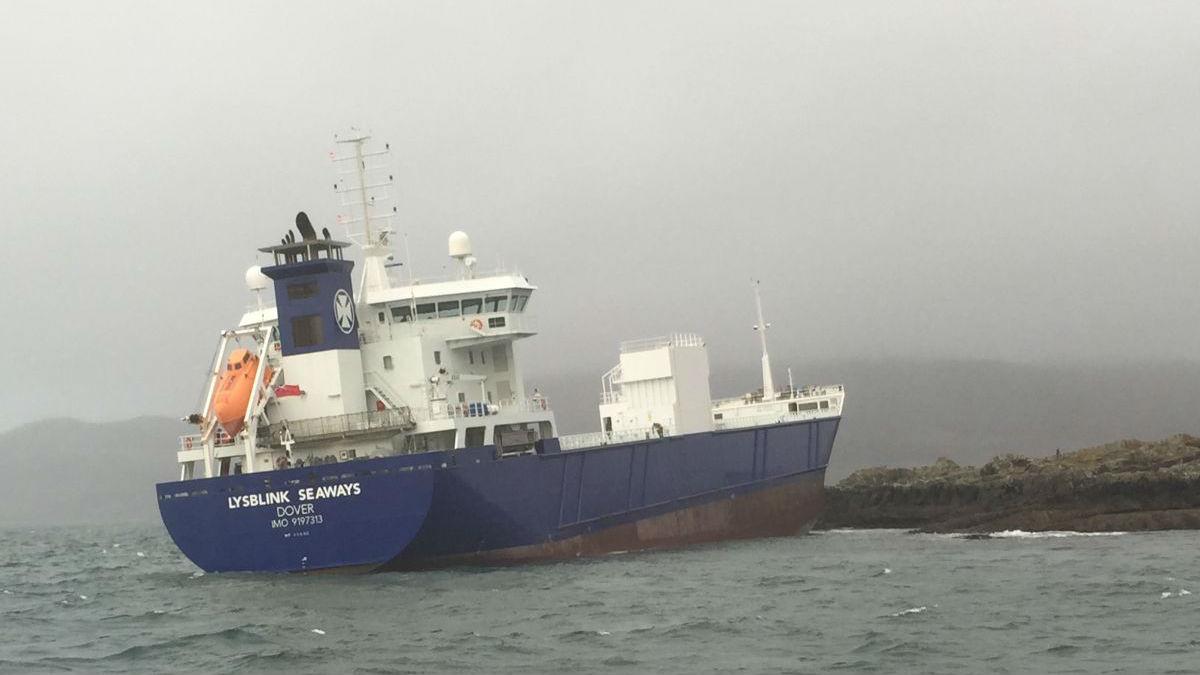 Container Ship Aground off Scotland